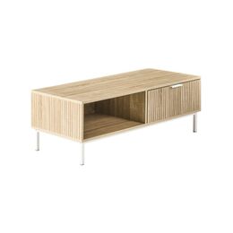 Beliani Couchtisch ROYALLA in Braun/Weiß - (W) 110 x (H) 40 x (L) 50 cm | Gr.: onesize