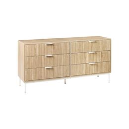 Beliani Kommode ROYALLA in Braun/Weiß - (W) 140 x (H) 68 x (L) 40 cm | Gr.: onesize