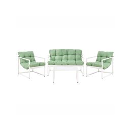 Beliani 4-tlg Lounge Set GARDA in Grün/Weiß | Gr.: onesize