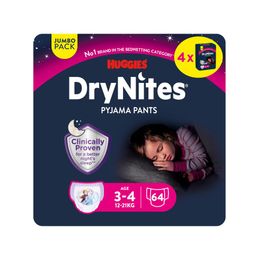 DryNites Windeln Windelhosen Mädchen 3-4 J. (12-21kg) Monatspack 64 Stk | Gr.: onesize