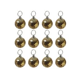 SATISFIRE 12x Spiegelkugel Mini Discokugel D: 5cm in gold | Gr.: onesize
