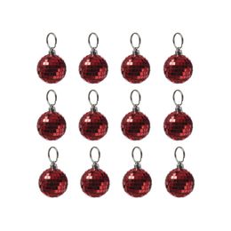 SATISFIRE 12x Spiegelkugel Mini Discokugel D: 5cm in rot | Gr.: onesize