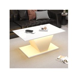 ABRIHOME Couchtisch V Form Kaffeetish mit LED, 100*50*46cm | Gr.: onesize