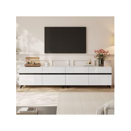 ABRIHOME Hochglanz TV Schrank mit 4 Schränken und verstellbaren - 180*40*49cm | Gr.: onesize