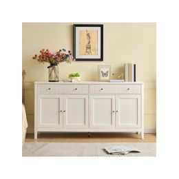 ABRIHOME Sideboard mit 2 Schubladen und Stauraum in Weiß | Gr.: onesize