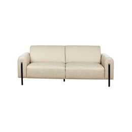Beliani 3-Sitzer Sofa ASKIM in Beige/Schwarz - (W) 207 x (H) 87 x (L) 89 cm | Gr.: onesize