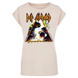 F4NT4STIC Extended Shoulder T-Shirt Def Leppard Hysteria in Whitesand | Gr.: XS