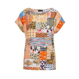 GOLDNER Bluse Damen Gr&ouml;&szlig;e XL blau / lila / orange / schwarz