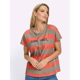 Heine T-Shirt in koralle-sesam-geringelt | Gr.: 34