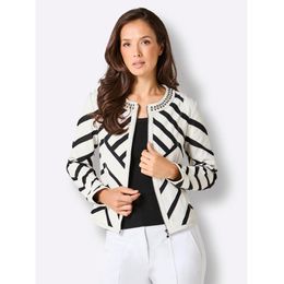 Mainpol Lederblazer in ecru-schwarz | Gr.: 36
