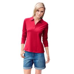 Heine Langarm-Poloshirt in rot | Gr.: 46