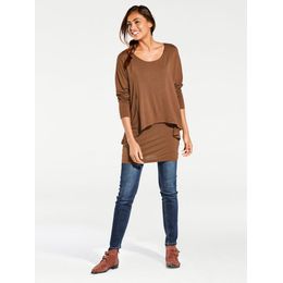 Heine Rundhalsshirt in cognac | Gr.: 36
