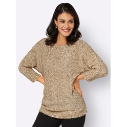 CRÉATION L creation L 3/4 Arm-Pullover in camel-champagner-meliert | Gr.: 40