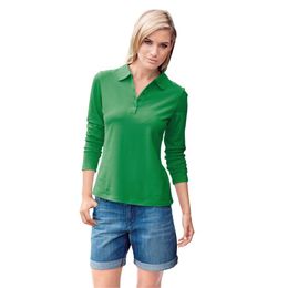 Heine Langarm-Poloshirt in grün | Gr.: 36