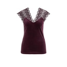 WE Fashion Top Damen Gr&ouml;&szlig;e L aubergine