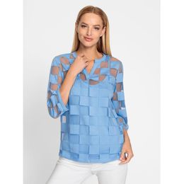 Heine 3/4-Arm-Shirt in himmelblau-kariert | Gr.: 42