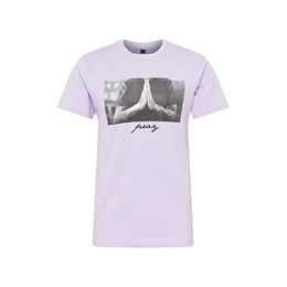 Mister Tee T-Shirt 'Pray' Herren Größe S dunkelgrau / helllila / schwarz