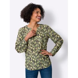 Heine Schlupfbluse in khaki-beige-bedruckt | Gr.: 36