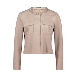 Betty Barclay Blazer-Jacke mit aufgesetzten Taschen in Taupe | Gr.: 38