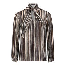 Betty Barclay Schlupfbluse mit Schleifenknoten in Black/Taupe | Gr.: 38