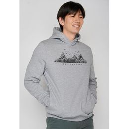 Greenbomb Hoodie Nature Mountain Logo in Heidekraut Grau | Gr.: XS