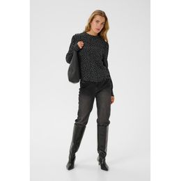 Kaffe Langarm-Bluse KArea Regular fit in Black W. Chalk Dot | Gr.: 40