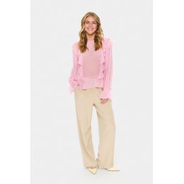 Saint Tropez Langarm-Bluse LabelleSZ Gerade Passform in Pink Nectar | Gr.: S