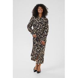 Kaffe Kleid KAmille Loose fit in Black/Brown Graphic Animal | Gr.: 38