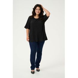Kaffe curve Kurzarm-Bluse KCruben Regular fit in Black Deep | Gr.: 44