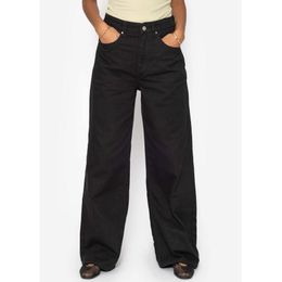 SASSYCLASSY Wide Leg Jeans mit hohem Bund in Schwarz | Gr.: 34