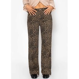 SASSYCLASSY Wide Leg Jeans mit hohem Bund in Braun | Gr.: 40