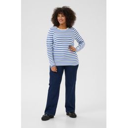 Kaffe curve Strickpullover KCninka Regular fit in Blue/Chalk Stripe | Gr.: L