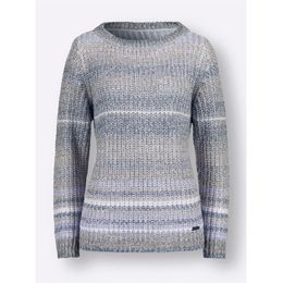 WITT WEIDEN Langarm-Pullover in taupe-jeansblau-gestreift | Gr.: 36
