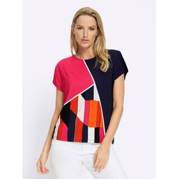 Heine Druck-Shirt in orange-marine-bedruckt | Gr.: 42