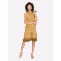 Heine Jersey-Kleid in ocker-ecru-bedruckt | Gr.: 48