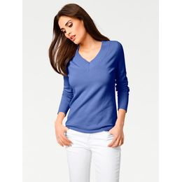 Heine V-Ausschnitt-Pullover in royalblau | Gr.: 38