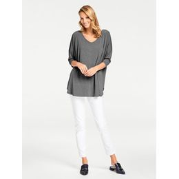 Heine Oversized Shirt in grau-melange | Gr.: 34
