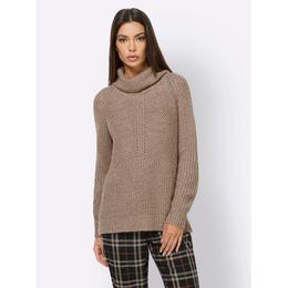 Heine Rollkragenpullover in beige-champagner-meliert | Gr.: 40
