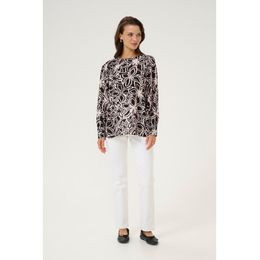 Kaffe Langarm-Bluse KAhannah Regular fit in Black / Light Beige Flower | Gr.: 36
