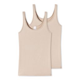 Schiesser Tr&auml;gertop (Tops) 2er-Pack Modal Essentials in Sand | Gr.: 48