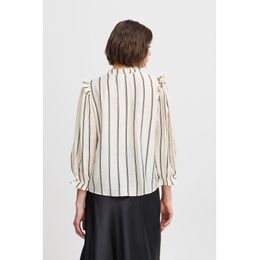 Ichi Kurzarm-Bluse IXSANJA Regular fit in Almond Milk Stripe | Gr.: 42