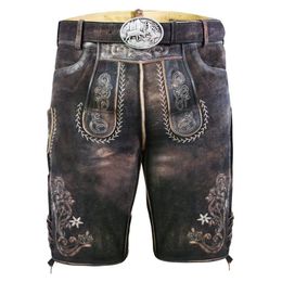 Edelnice Kurze Wildbock Lederhose Alex in dunkelbraun | Gr.: 52