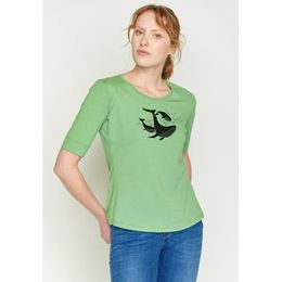 Greenbomb T-Shirt Animal Flying Whale in Meerjungfrau Grün | Gr.: M