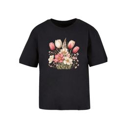 F4NT4STIC Tee Rosa weißer Frühlingsblumenstrauß in schwarz | Gr.: XL