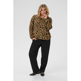 Kaffe curve Langarm-Bluse KCami Regular fit in Brown Leopard Print | Gr.: 54