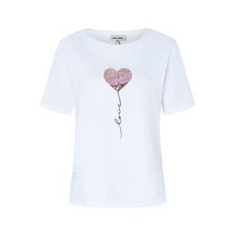 More & More More & More T-Shirt mit Pailletten-Herz in white | Gr.: 38