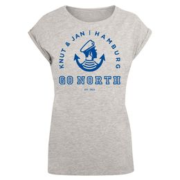 F4NT4STIC T-Shirt Go North Knut Jan Hamburg Knut Jan Hamburg in grau meliert | Gr.: XXL