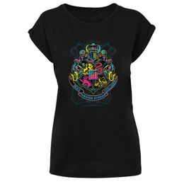 F4NT4STIC T-Shirt Harry Potter Neon Hogwarts Crest in schwarz | Gr.: XS