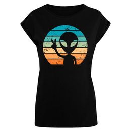 F4NT4STIC Extended Shoulder T-Shirt Alien Piece Sonnenuntergang in schwarz | Gr.: 5XL