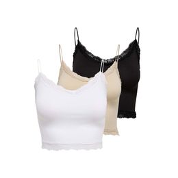 Only T-Shirt 3er Pack in Schwarz/Weiß/Beige | Gr.: S/M